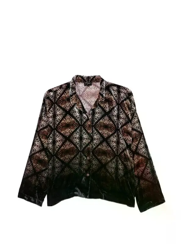 RAGA Geometric-print Velvet Jacket