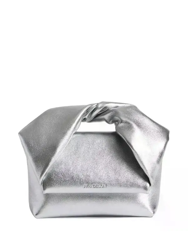 JW Anderson Small Twister Leather Crossbody Bag - Silver