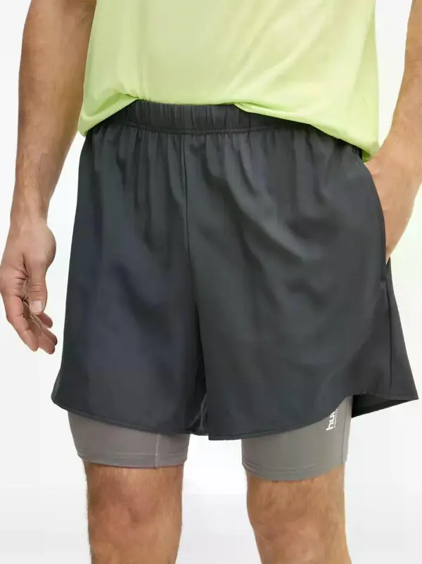 HUMMEL Hmlhiit Intensity Layered-design Logo-print Track Shorts