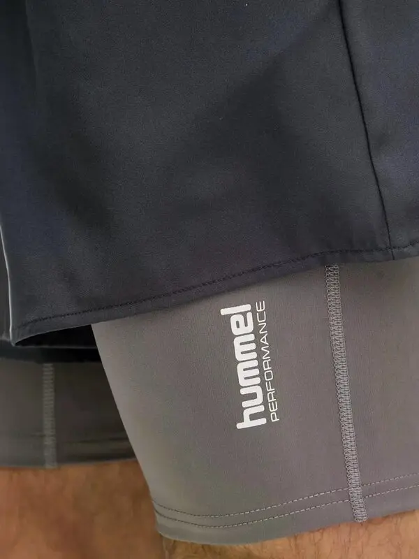 HUMMEL Hmlhiit Intensity Layered-design Logo-print Track Shorts