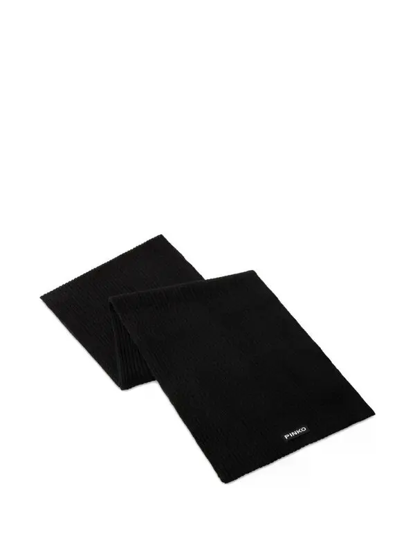 Pinko Slovenia Ribbed Cashmere And Wool-blend Scarf