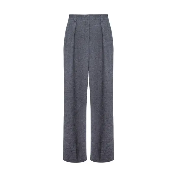 AVENUE N°29 Wool Pleated Long Trousers