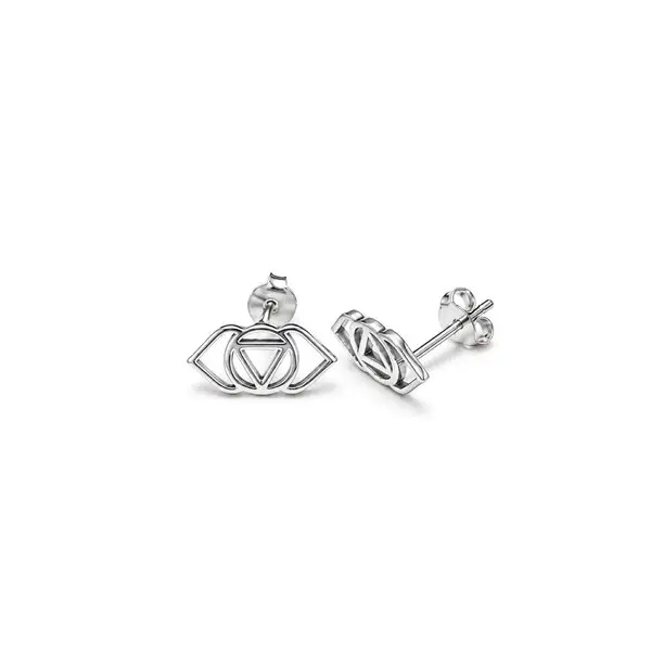 THE JEWELLERY STORE LONDON Third Eye/ajna Chakra Stud Earrings In Sterling - Silver