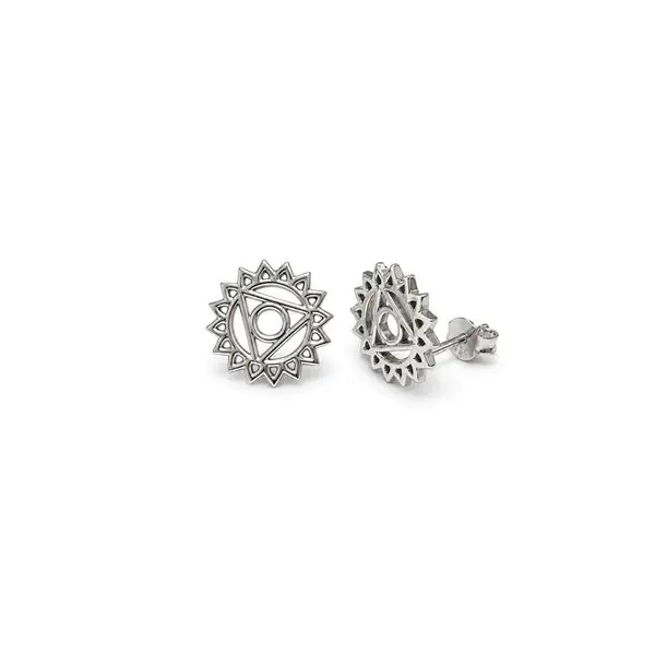 THE JEWELLERY STORE LONDON Throat/vishuddha Chakra Stud Earrings In Sterling - Silver