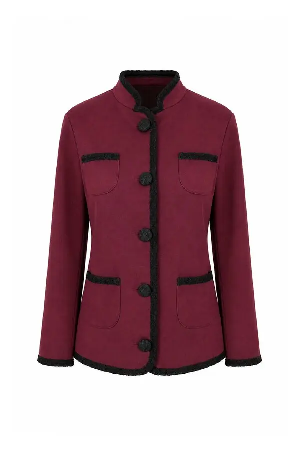 CONQUISTA Contrast-trim Four-pocket Jacket - Red