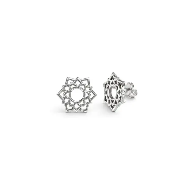 THE JEWELLERY STORE LONDON Crown /sahastrara Chakra Stud Earrings In Sterling - Silver