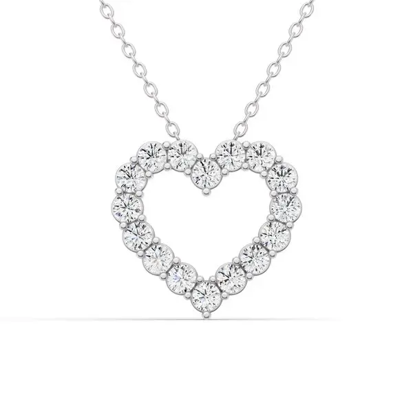SEREIA OFFICIAL 14k Gold 0.25 Ct With Lab Diamonds Sereia's Heart Pendant White Gold - Silver