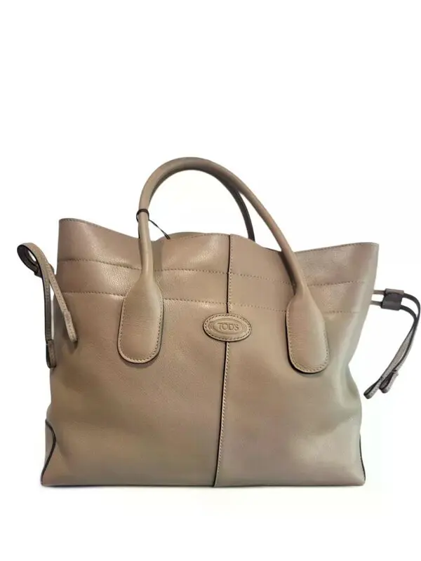 TOD'S Manici Coulisse Piccola Leather Tote Bag - Neutrals