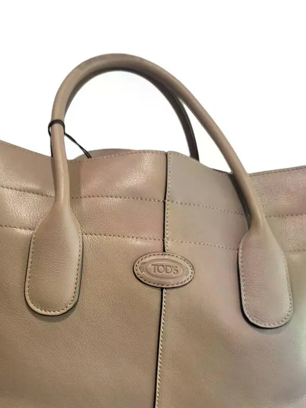 TOD'S Manici Coulisse Piccola Leather Tote Bag - Neutrals