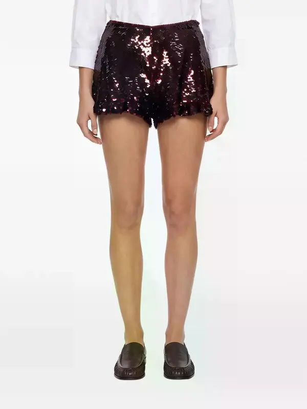 Simone Rocha Sequin-embellished Ruffled Shorts