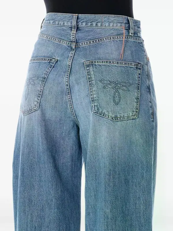 FORTELA Jaron Embroidered-logo Wide-leg Jeans - Blue