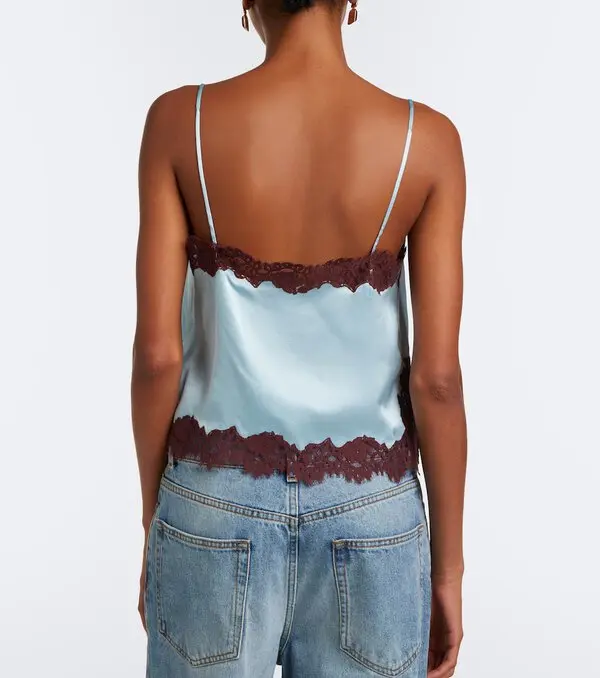 DÔEN Avelaine Lace-trimmed Silk Satin Camisole