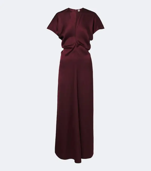 TOTEME Draped Crepe Satin Maxi Dress