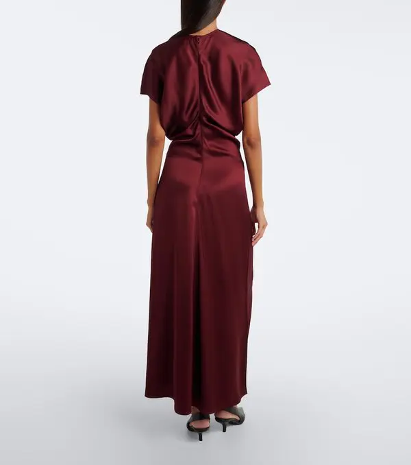 TOTEME Draped Crepe Satin Maxi Dress