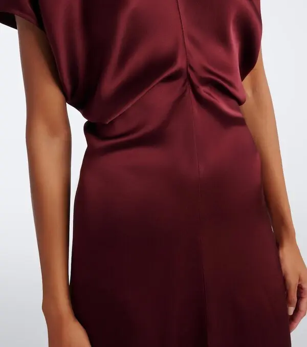 TOTEME Draped Crepe Satin Maxi Dress