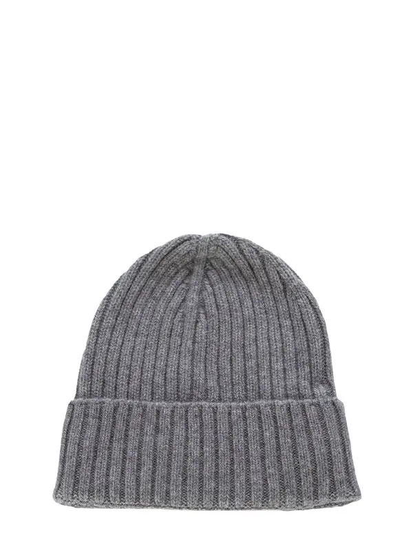 RIVIERA CASHMERE Rib Knit Beanie 3 - Grey