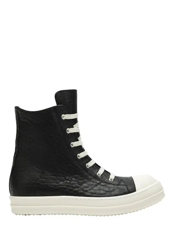Rick Owens High-top Sneakers In Textured Leather