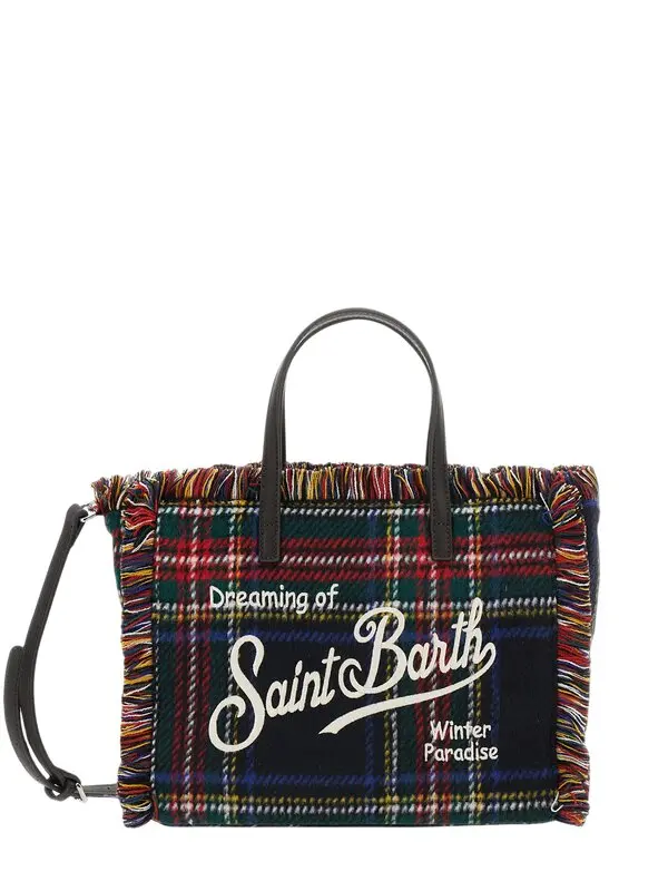 MC2 SAINT BARTH Logo Embroidered Fringed Edge Tote Bag