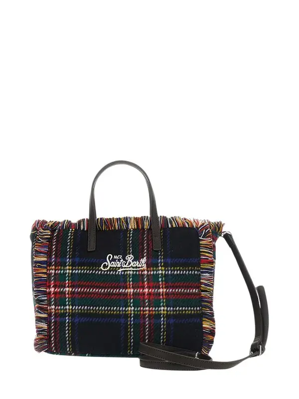 MC2 SAINT BARTH Logo Embroidered Fringed Edge Tote Bag