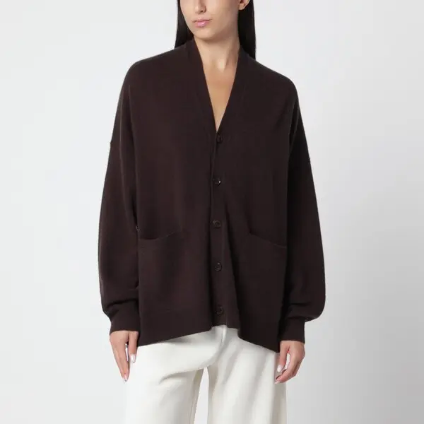 Extreme Cashmere Dark Tokio Cardigan In Cashmere Blend - Brown