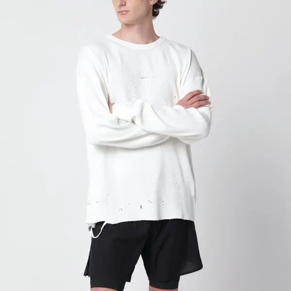 Satisfy Mothtech Aged Ecru T-shirt With Holes