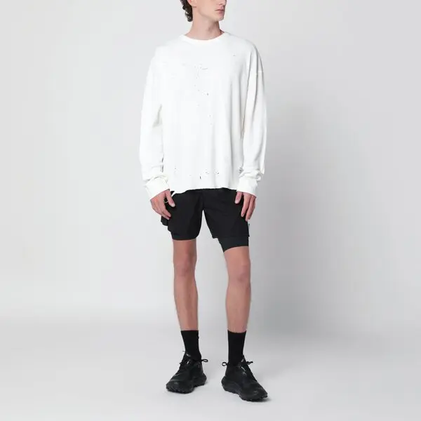 Satisfy Mothtech Aged Ecru T-shirt With Holes