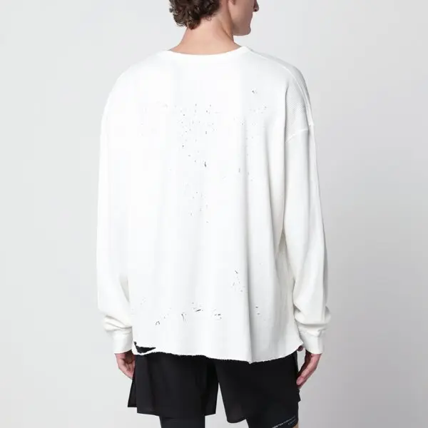 Satisfy Mothtech Aged Ecru T-shirt With Holes