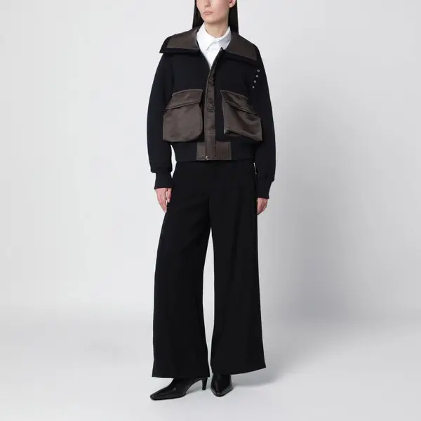 Sacai Navy Blue/khaki Green Jacket In Cotton Blend