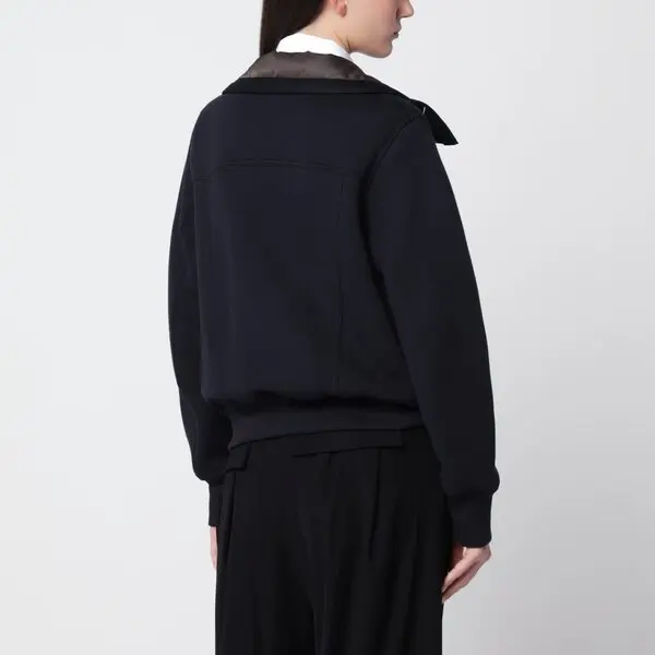 Sacai Navy Blue/khaki Green Jacket In Cotton Blend