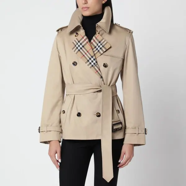 Burberry Honey Cropped Trench Coat - Beige