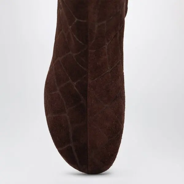 Jacquemus Ankle Boots In Crocodile-effect Suede