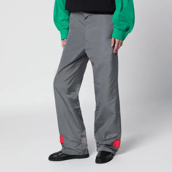 LII Red Trousers In Fabric With Glossy Finish