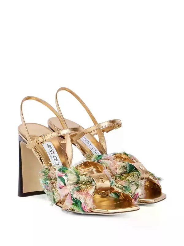 JIMMY CHOO Annika Leather Sandals - Gold