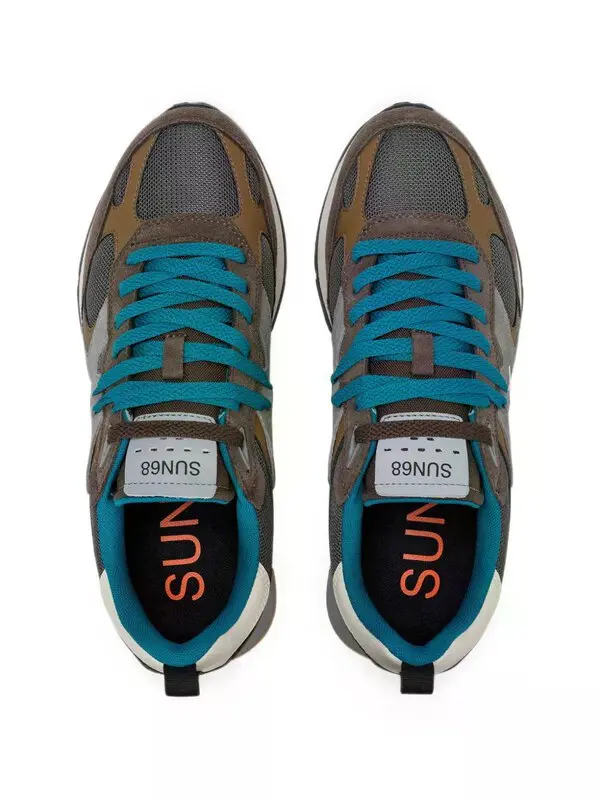 SUN 68 Jaki Panelled Logo-embroidered Sneakers