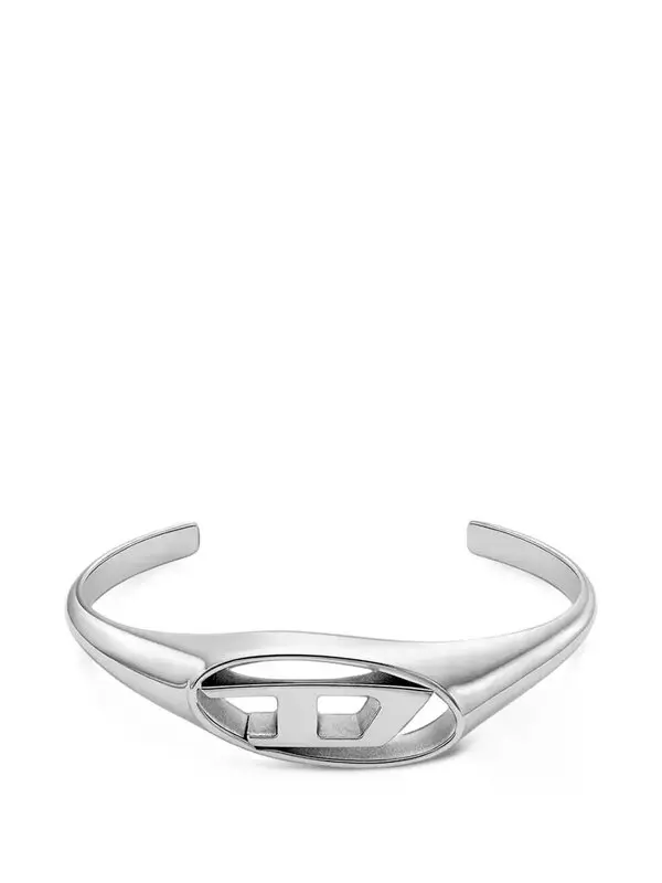 DIESEL® Oval D Cuff Bracelet - Silver