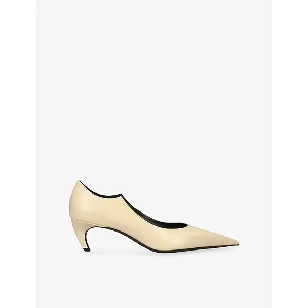 Khaite Valerie 55 Leather Heeled Courts