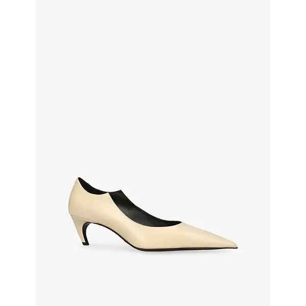 Khaite Valerie 55 Leather Heeled Courts