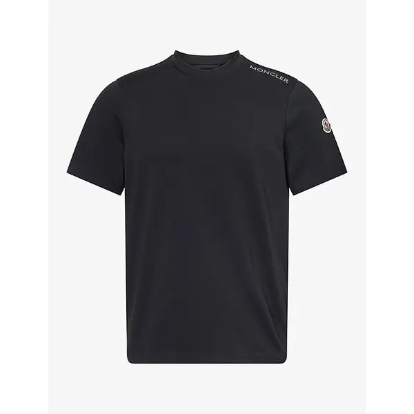 Moncler Logoo-badge Cotton T-shirt - Black