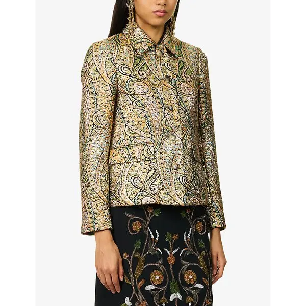 Dries Van Noten Bettsy Metallic-pattern Jacquard Jacket