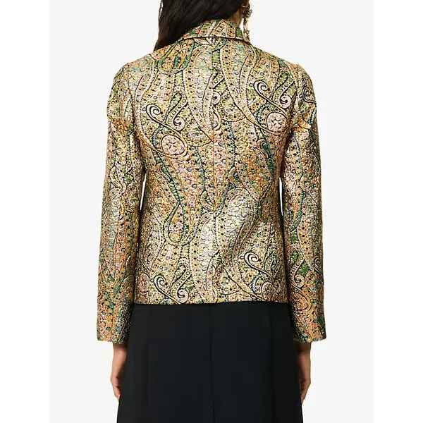 Dries Van Noten Bettsy Metallic-pattern Jacquard Jacket