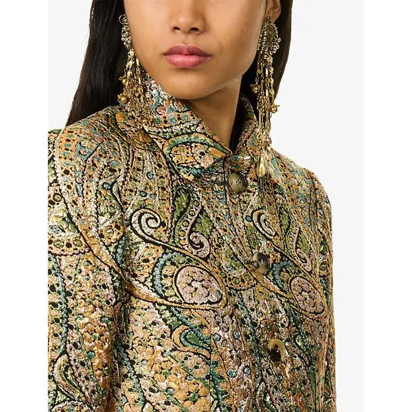 Dries Van Noten Bettsy Metallic-pattern Jacquard Jacket