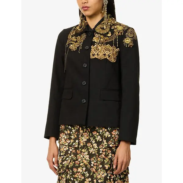 Dries Van Noten Bettsy Embellished Cotton Jacket