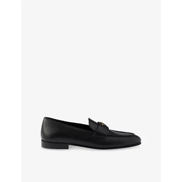 Prada Triangle-logo Leather Loafers - Black