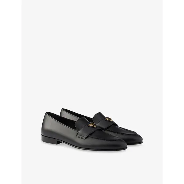 Prada Triangle-logo Leather Loafers