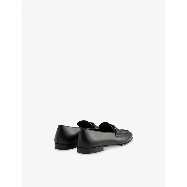 Prada Triangle-logo Leather Loafers