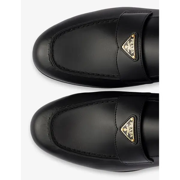 Prada Triangle-logo Leather Loafers