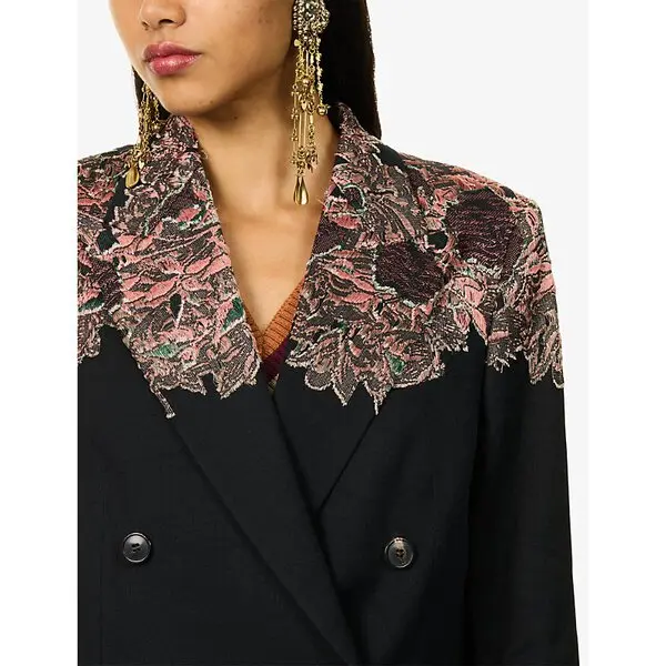 Dries Van Noten Rarrysta Embroidered Woven Coat