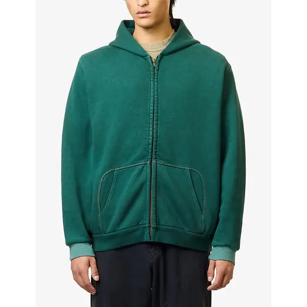 A.PRESSE Vintage Full-zip Jersey Hoodie