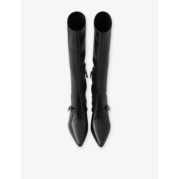 Prada Stretch Nappa Leather Heeled Knee-high Boots