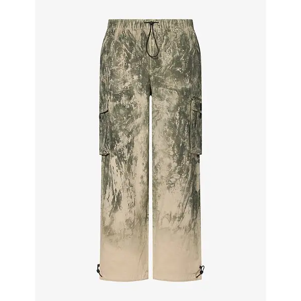BRAIN DEAD Flight Stained Wide-leg Cotton Trousers